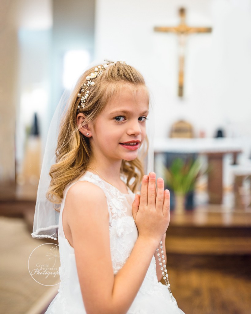 Emily's First Communion Portrait Session at Catholic Church of the Nativity